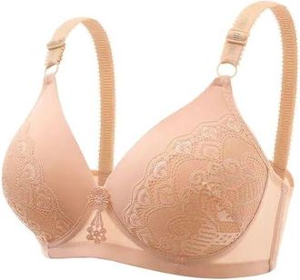 Generic Mon panier annonce pour femmes, bretelles r&eacute;glables, couverture compl&egrave;te, soutien-gorge confortable sans armature, soutien-gorge sans armatures, beige