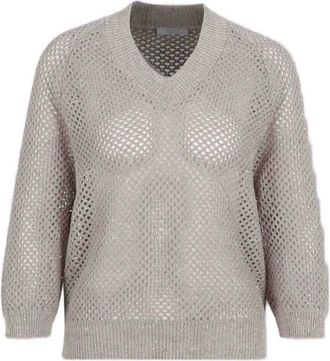 PESERICO Femme, Pulls, Gris, Taille: 40 FR Pull encolure en V