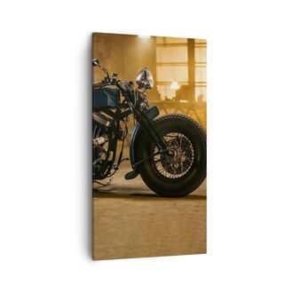 Arttor Bilder auf Leinwand Harley-Davidson Motorrad Motor Leinwandbild mit Rahmen 45x80cm Wandbilder Dekoration Wohnzimmer Schlafzimmer K&uuml;che Deko Klein Wand