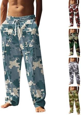 Generic Pantalon de détente camouflage pour homme - Pantalon de yoga et de plage imprimé camouflage 3D - Pantalon respirant - Pantalon de sport de plein air -