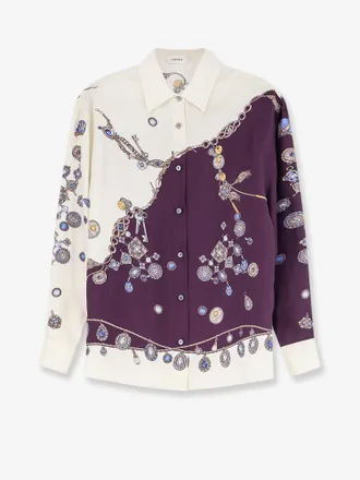 Versace Printed silk twill shirt - VERSACE - gender_Woman