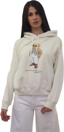 Ralph Lauren Femme, Sweatshirts et sweats &agrave; capuche, Beige, Taille: 38 FR Polo Bear Sweat &agrave; capuche