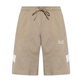 Emporio Armani Sweatshorts mit Logo-Print - - Shorts - Herren - Beige - M