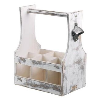 KESPER | Flaschentr&auml;ger, Material: Holz, Ma&szlig;e: 25 x 32 x 16,8 cm, Farbe: wei&szlig;/Vintage | 66266