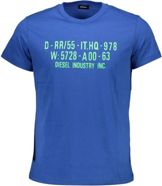 Diesel Blau Baumwolle Herren T-Shirt Stilvolle Aussage - - Tops - Herren - Blau - XL
