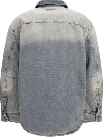 Off-white Sun-Faded Denim Workwear Jacket - Grey