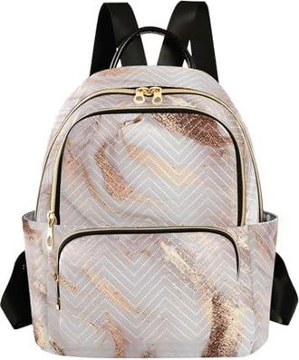 Mnsruu Mini sac à dos pour femme - Marbre blanc - Tourbillon doré - Petit sac à dos tendance - Sac à dos décontracté, Multi93, S