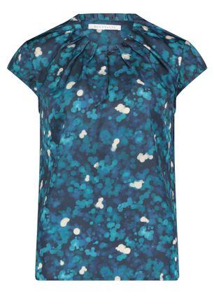 Betty & Co Damen Schlupfbluse Kurzarm Dark Blue/Petrol,38