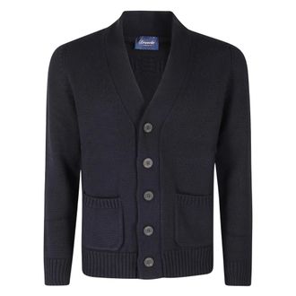 Drumohr Merino-Woll-Strickjacke - - Knitwear - Herren - Blau - XL