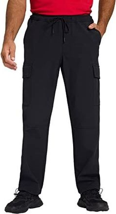 JP1880 Pantalon Softshell de Trekking, Cargo, Noir, XXXXL Homme