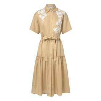 Ermanno Scervino Femme, Robes, Beige, Taille: 34 FR D48Eq060Ccet6 Robe Midi Brod&eacute;
