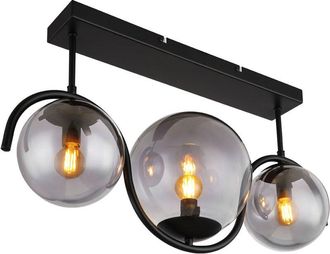 Globo Lighting deckenleuchte - Porry - schwarz - glas rauchglas