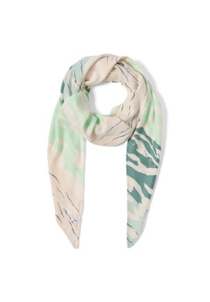 Cecil Damen 5706504 Tuch mit Folienprint, Jewel Green, Regular