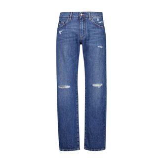 Dolce & Gabbana Blaue Klassische Baumwolljeans mit Etikett - - Jeans - Herren - Blau - S