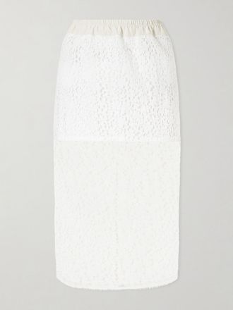 Maria McManus Jupe Midi En Dentelle De Coton - Blanc