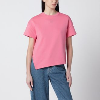 Loewe Asymmetrisches rosa T-Shirt aus Baumwollmischung