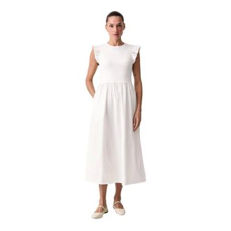 Marc O'Polo Robe &eacute;vas&eacute;e en coton - Femme - Robes - Blanc - Taille: 46 FR