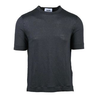 Alpha Studio Homme, Tops, Gris, Taille: XL T-Shirt Girocollo in Lino