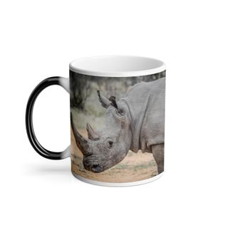 Fabulous Thermoreagierende Tasse Magische Tasse - Nashorn Weiß Wildlife Savanne Afrika - 325 ml
