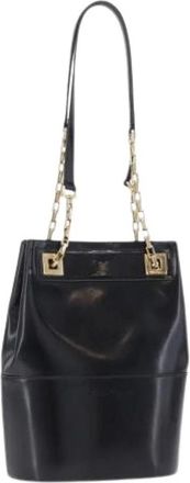 Ferragamo Sac bandouli&egrave;re en cuir verni Pre-owned - Femme - Pre-owned - Noir - Taille: ONE Size