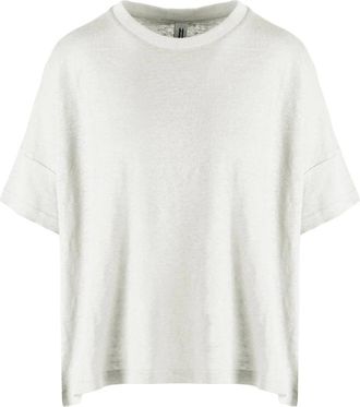 Bomboogie Femme, Tops, Blanc, Taille: 40 FR T-shirt ample en jersey de lin
