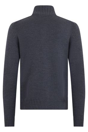 Slowear Mens Virgin Wool Cardigan With Lapel Collar Anthracite Cardigans Sweater