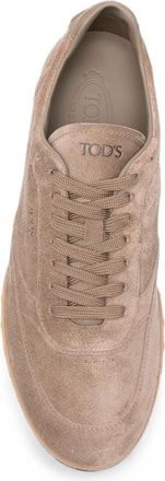 Tod's Calf Suede Low-Top Sneaker - Beige