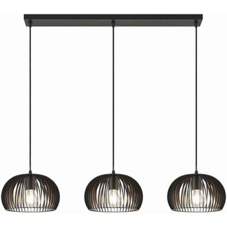 Lindby Neuwertig] Lindby Pendelleuchte Jusra H&auml;ngeleuchte Lampe Leuchte 3 Flg. E27 Metall Schw28 B-Ware