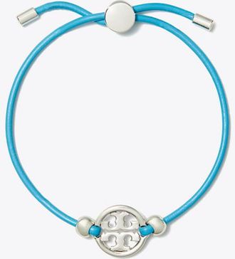 Tory Burch Damen Icon Armband mit Schiebeverschluss in Silber/Blau