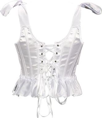 Generic Corset Femme Sexy, Corset &Agrave; Baleines Avec Bretelles &Agrave; Noeud Et Bordure &Agrave; Volants, Soutien-Gorge Pour Femme