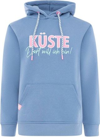 Zwillingsherz Hoodie K&uuml;ste statement Stickerei, gestreifte Kordel, Kapuze