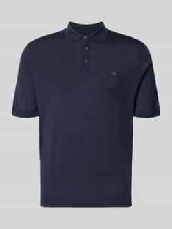 Fynch-Hatton Regular Fit Poloshirt aus reiner Baumwolle in Strick-Optik