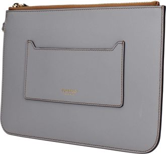 Burberry Leather Clutch - Gray