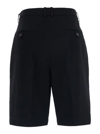 Saint Laurent Womens Bermuda Shorts Black Wool