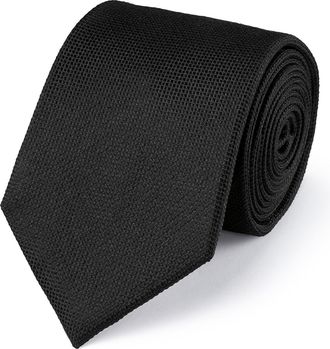 CHARLES TYRWHITT Strukturierte Krawatte aus Seide - Schwarz