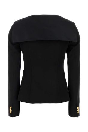 Alessandra Rich Womens Satin Blazer Black Virgin Wool Blazers