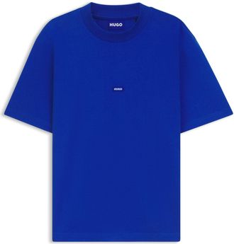 HUGO BOSS Herren Nieros T-Shirt aus Baumwoll-Jersey mit Logo-Aufnäher Hellblau M
