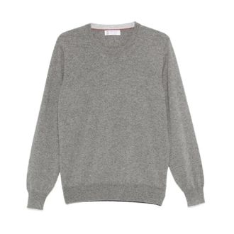 Brunello Cucinelli Luxuri&ouml;se Strickwaren f&uuml;r M&auml;nner - - Knitwear - Herren - Grau - XL