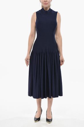 Alaia Knit Godet Dress With Side Zip Alaia