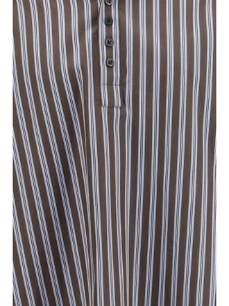 Dries Van Noten Mens Shirt Striped Brown Cotton