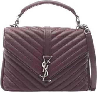Saint Laurent Pre-owned Sac &agrave; main en cuir Paris College 2way - Femme - Pre-owned - Rouge - Taille: ONE Size