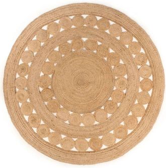 vidaXL Teppich Geflochten Jute 210 cm Rund Vidaxl