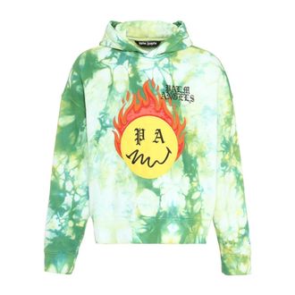 Palm Angels Hoodie-Sweatshirt mit gesticktem Logo - - Sweatshirts & Hoodies - Herren - Gr&uuml;n - XS