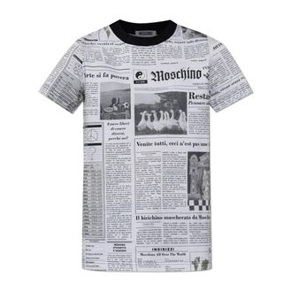 Moschino Femme, Tops, Gris, Taille: 36 FR T-shirt Imprim&eacute; en Jersey de Coton