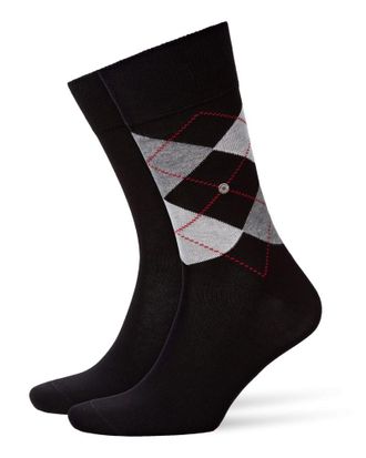 Burlington 2er Pack Socken in Uni und Argyl-Muster in
