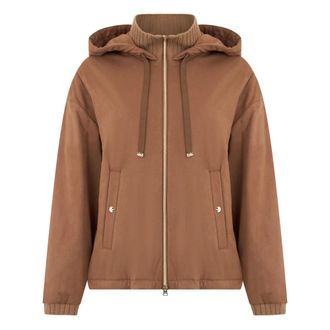 Herno Kapuzenjacke mit Strick-Eins&auml;tzen - - Sweatshirts & Hoodies - Damen - Braun - L