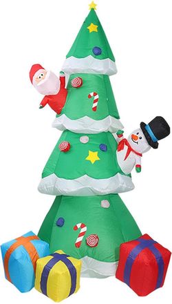 Generico Aufblasbar f&uuml;r Weihnachten, Riesen: Weihnachtsmann-Figuren, helle LED-, gro&szlig;er Weihnachtsbaum, Festliche Dekoration f&uuml;r den Au&szlig;enbereich | f&uuml;r Garten,