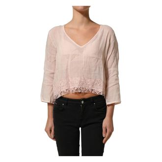 Pink Memories V-Ausschnitt Langarmbluse - - Blouses & Shirts - Damen - Rosa - S