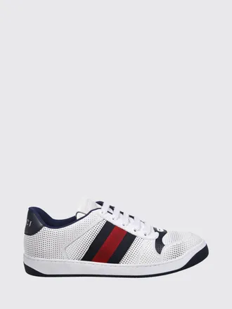 Gucci Baskets Screener en cuir &agrave; effet us&eacute; et d&eacute;tail &agrave; rayures