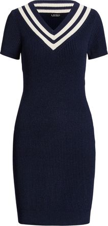 Ralph Lauren COTTON-BLEND CRICKET SWEATER DRESS